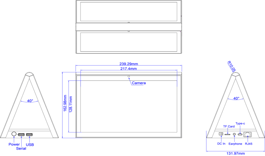 Dual screen pos machine 10 inch, touch screen, android rooted.